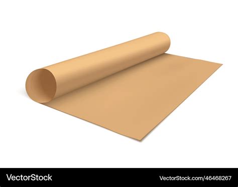 3d Baking Parchment Paper Isolated On White Vector Image