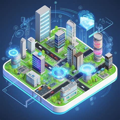 A Visualization Of A Smart City S Infrastructure Where Technology