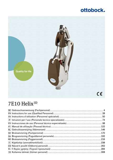 Helix3d Hip Joint Instructions For Use Ottobock Prosthetics Manual
