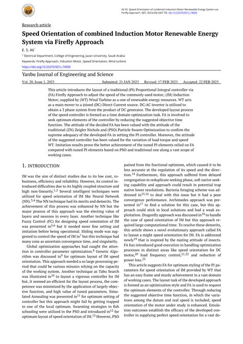 Pdf Speed Orientation Of Combined Induction Motor Renewable Energy