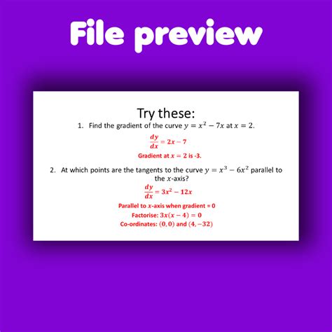 GCSE Differentiation Notes And Worked Examples Andy Lutwyche