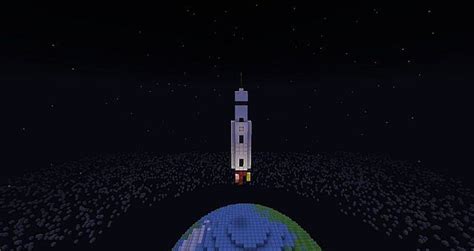 Apollo 11 Spaceship And Space Station To The Stars Minecraft Map
