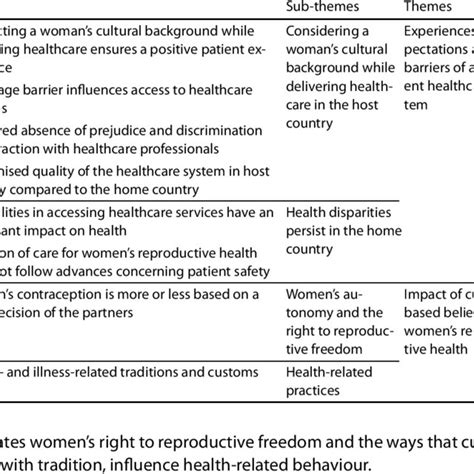 Identified Codes Sub Themes And Themes Download Table