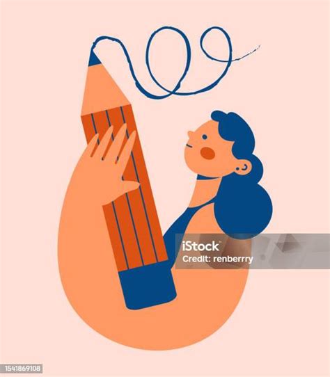 Menggambar Menulis Membuat Desain Blogging Konsep Kerja Wanita Imut