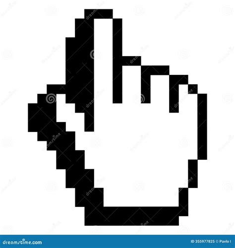 Web Cursor Icon Set Vector Pixel Hand Cursor Classic Web Element