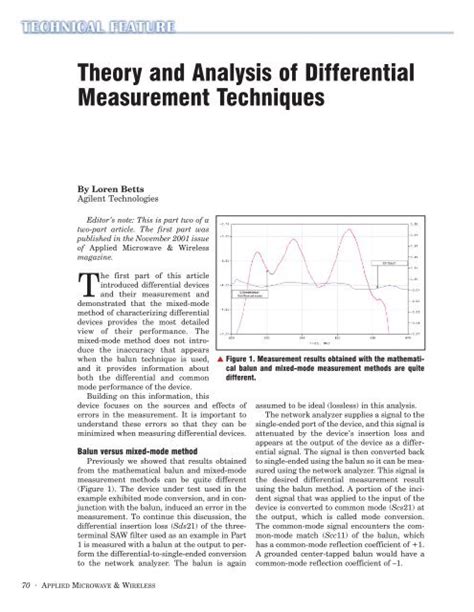 Theory And Analysis Of Differential Measurement Techniques