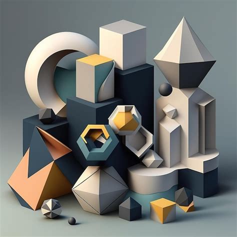 Premium Photo Ai Generated Some Abstract Geometric Shapes Put Together
