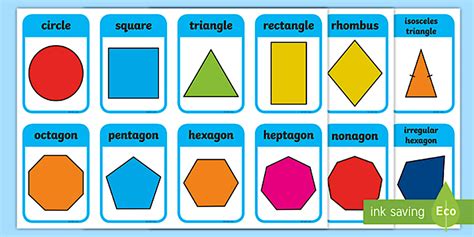 Editable 2d Shape Flashcards Inc Shape Names Twinkl
