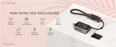 Satechi M2 Nvme Mini Ssd Enclosure With 10gbps Transfer