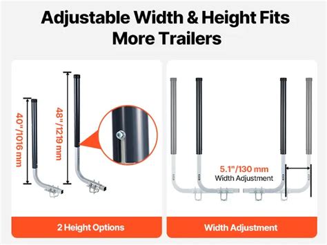 Vevor Boat Trailer Guide Poles 40 In48 In 2pcs Steel Set