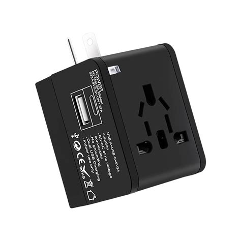 Black Global Travel Conversion Plug Socket Multi Function Conversion