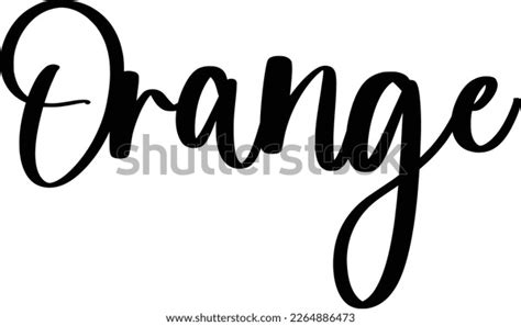 Cursive Calligraphy Text Lettering Orange Stock Vector Royalty Free