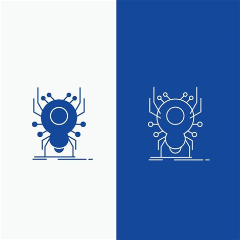 Bug Insect Spider Virus App Line And Glyph Web Button In Blue Color