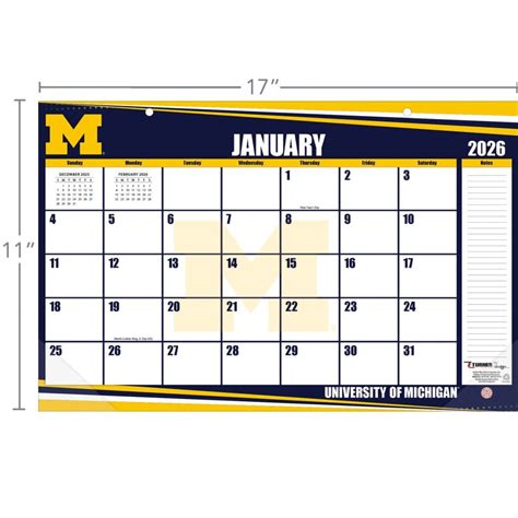 Michigan Wolverines 2026 Desk Pad
