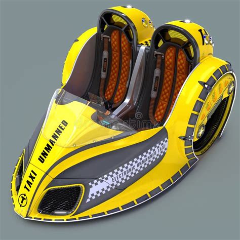 3d Illustration Of An Urban Concept Of A Mini Electric Individual Cab Car Stock Illustration