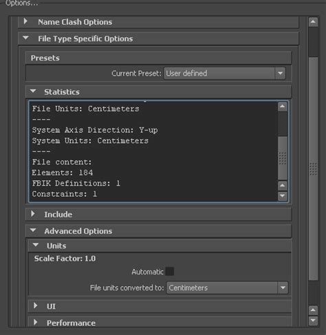 fbx import options