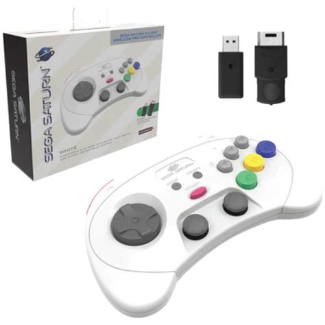 White 2 4 Ghz Wireless Pro Analog Sega Saturn Controller For Saturn