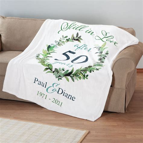 Personalized Anniversary Throw 50x60 Miles Kimball