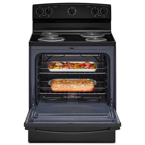Amana 30 Freestanding Electric Range With Easy Clean Glass Door In Black