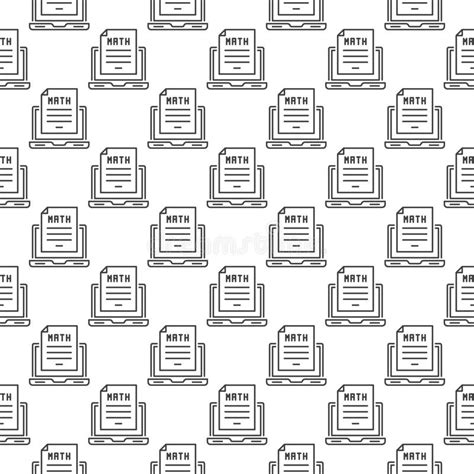 Math Paper With Laptop Vector Mathematics Concept Outline Seamless