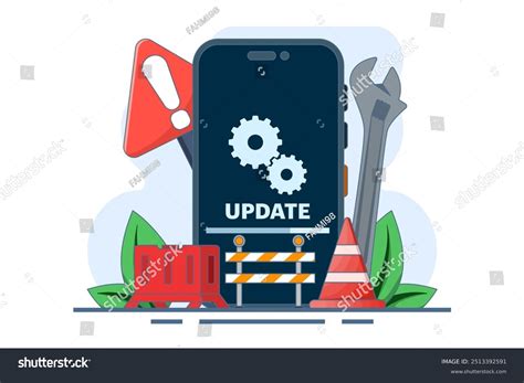 System Maintenance Concept Error Fix Problems Stock Vector Royalty