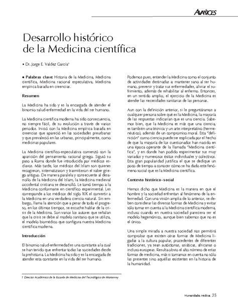 Desarrollo Histórico De La Medicina Científica Un Análisis Crítico