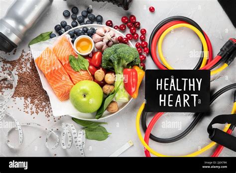 Foods For Healthy Heart On Light Background Food For Healthy Heart
