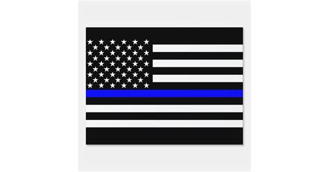 Usa Flag Black And White Thin Blue Line Decor Sign Zazzle