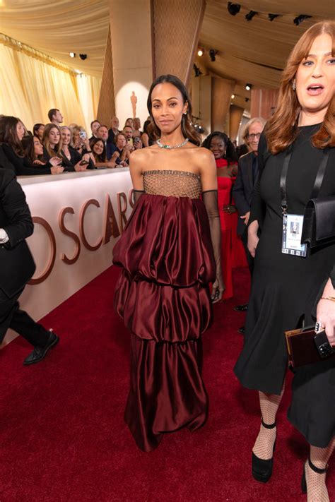 Oscars 2025 Emilia PÉrez Star Zoe Saldaña In Saint Laurent Tom Lorenzo