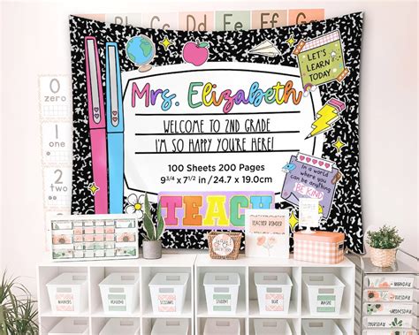 Personalized Classroom Decor Composition Notebook Classroom Banner