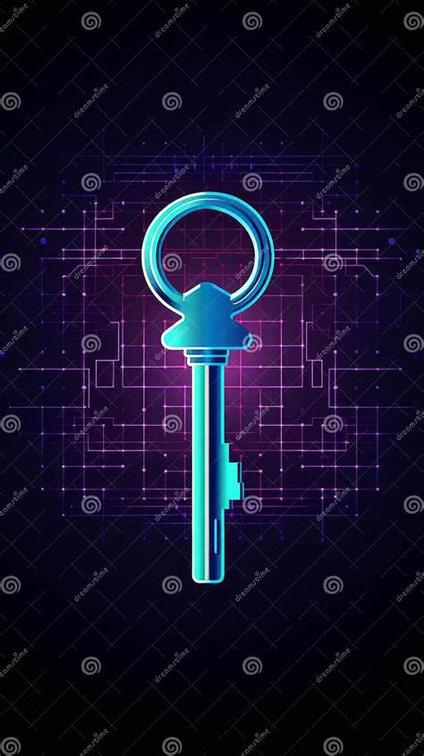 Electronic Key Information Security Symbol Stock Image Image Of