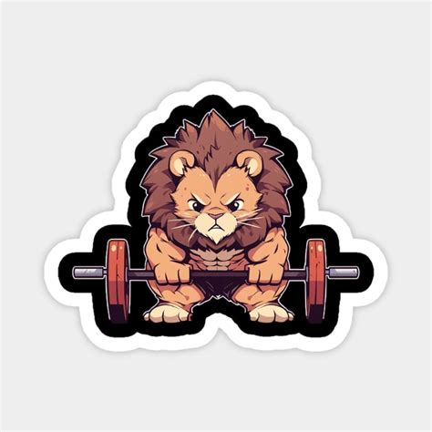 Chibi Lion Bodybuilder Lion Magnet Teepublic