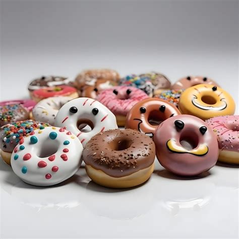 Premium Ai Image Assorted Donuts With Chocolate Frostedpink Glazed And Sprinkles Donuts