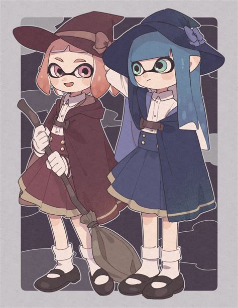 Inkling Player Character And Inkling Girl Splatoon And 1 More Drawn
