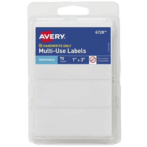 Avery Multi Use Labels 1 X 3 Paper Removable White Handwrite 72