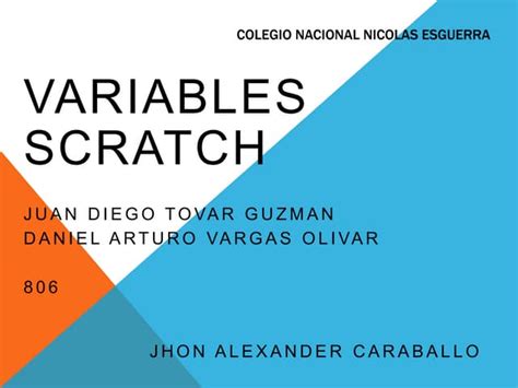 Variables En Scratch Pptx