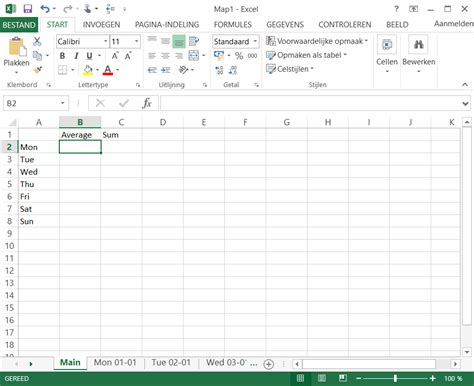 Vba Average And Sum Of Data Of All Mondays Tuesdays Etc In A Month
