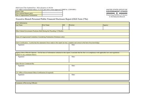 Oge Form 278e Download Fillable Pdf Or Fill Online Executive Branch
