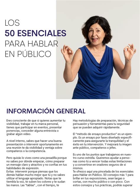 Los 50 Esenciales Para Hablar En Público Pdf Comunicación Memoria