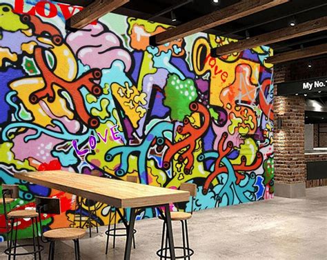 Wallpaper Abstract Graffiti Colorful Grafitti Made To Measure Wall