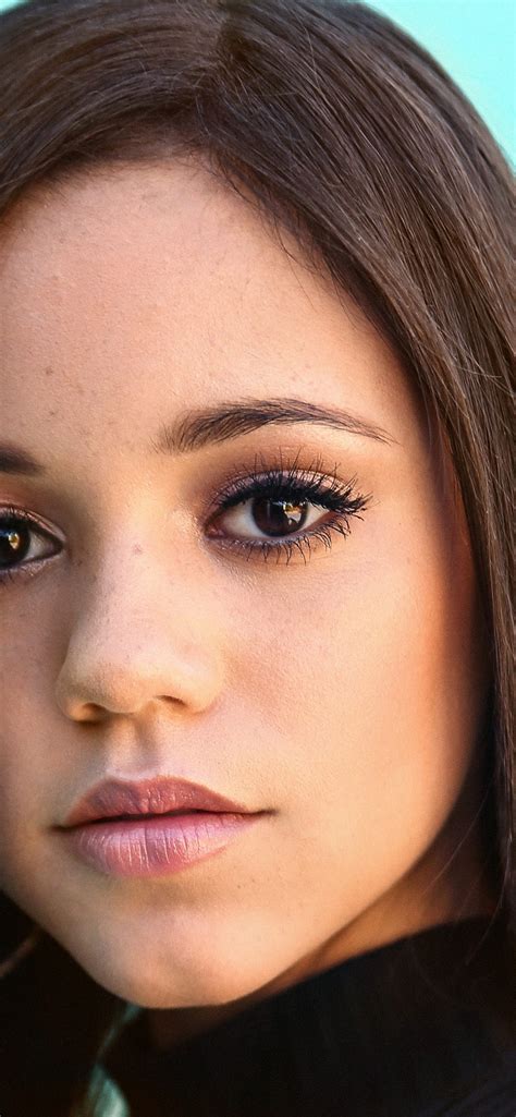 Jenna Ortega Wallpaper 4k American Actress Cyan Background