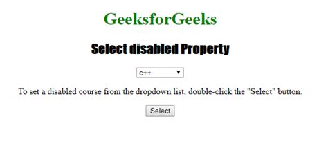 HTML DOM Select disabled 属性 码农参考