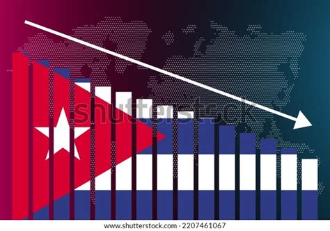 Cuba Bar Chart Graph Decreasing Values Stock Vector Royalty Free