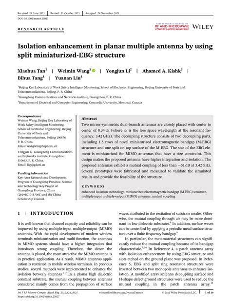Isolation Enhancement In Planar Multiple Antenna By Using Split