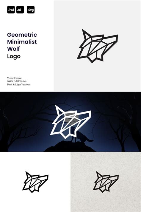 Geometric Minimalist Wolf Logo A Branding And Logo Template By Luxury