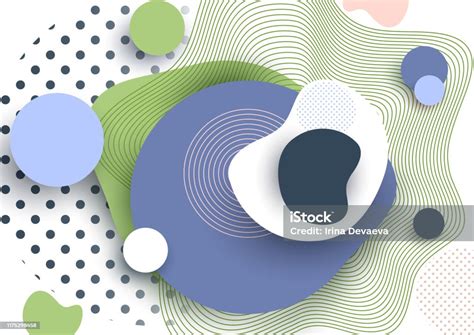 동적 색상 모양과 선 흰색 배경에 흐르는 액체 형태와 추상 적 구성 디자인 배너 전단지 또는 프리젠 테이션을위한 템플릿 유기농에