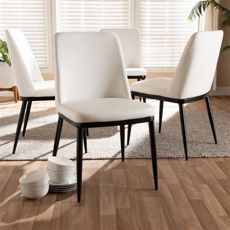 Dario Leather Dining Chair Set Of 4 Faux Leather Dining Chairs