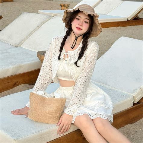 Nina Set Set Xô Thêu Phối Ren Tiểu Thư Tặng Kèm áo Lót Aimee
