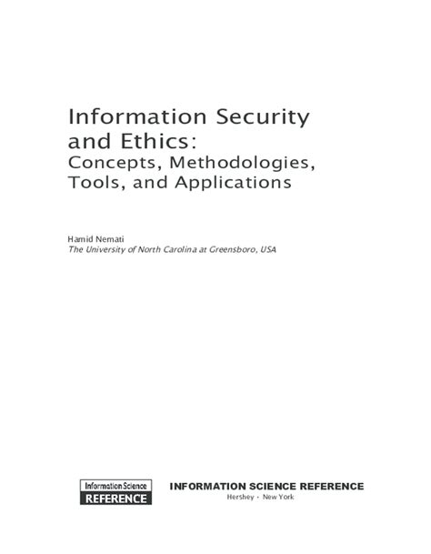 Pdf Information Security And Ethics Concepts Methodologies Tools And Applications