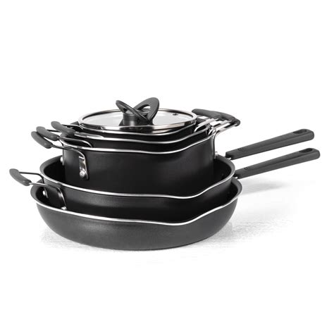 T Fal Stackables Titanium Nonstick Multipurpose Space Saving 10 Piece Cookware Set